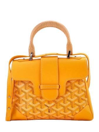 Goyard Saigon Top Handle Mini Bag Coated Canvas And Leather - Yellow