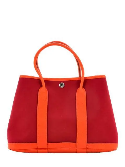 Hermès Garden Party Tote Toile And Leather 30 - Red