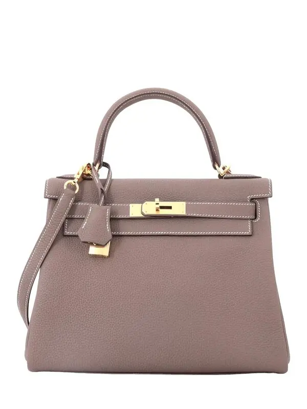 HERMES Kelly Handbag 28 - Etoupe