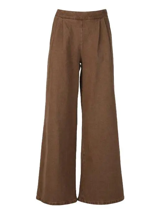 Alexandra Bueno Classic Wide Pant - Brown