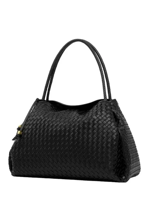 KATIE LOXTON Nova Hand Woven Large Shoulder Bag - Black