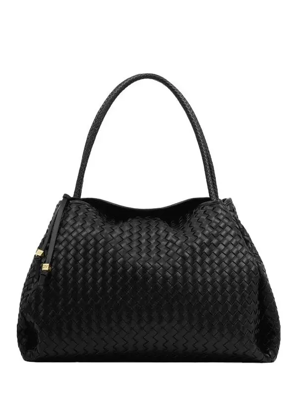 KATIE LOXTON Nova Hand Woven Large Shoulder Bag - Black