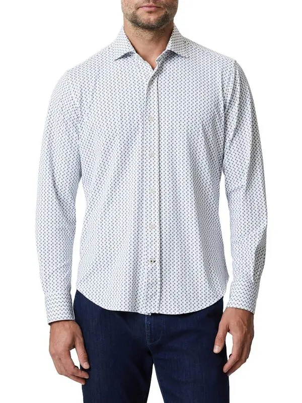 34 Heritage Ocean Dot Button-up Shirt - White