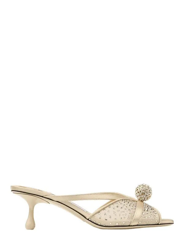 JIMMY CHOO Siva 50 Heeled Mules - Gold