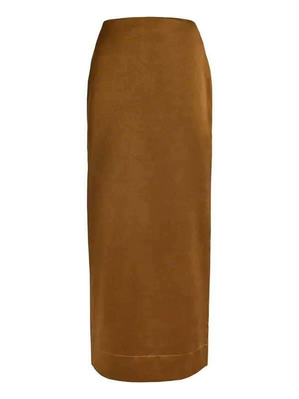 ESSE STUDIOS Satin Cartia Maxi Skirt - Green