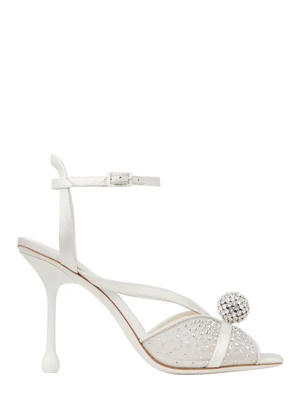 JIMMY CHOO Sarai 95 Heeled Sandals - Ivory