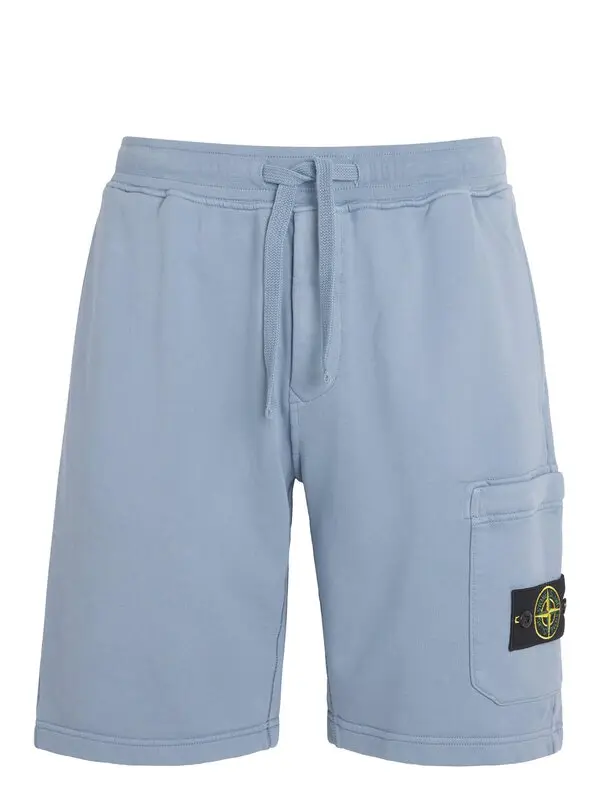 Stone Island Organic Cotton Fleece Shorts - Blue
