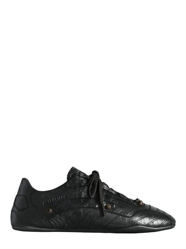 Balenciaga Leather City Sneakers - Black