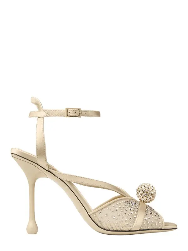 JIMMY CHOO Sarai 95 Heeled Sandals - Gold
