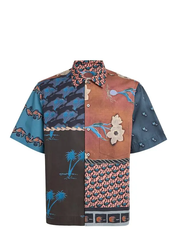 Paul Smith Cotton Mix-up Short-sleeve Shirt - Blue