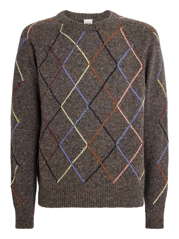 Paul Smith Wool-cotton Argyle Sweater - Brown