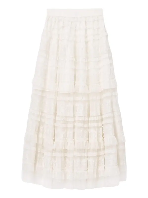ALLSAINTS Tulle Arlea Maxi Skirt - White