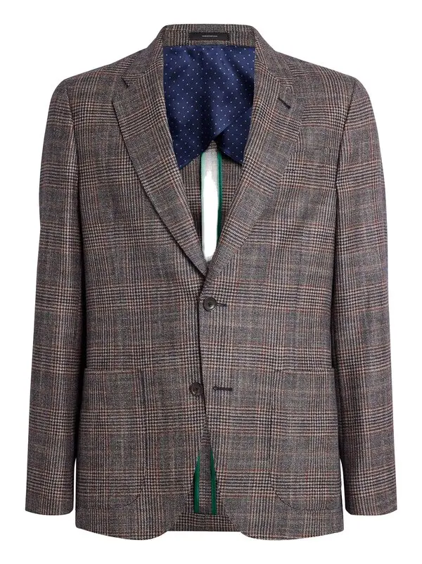 Paul Smith Wool-silk-cashmere Check Blazer - Brown
