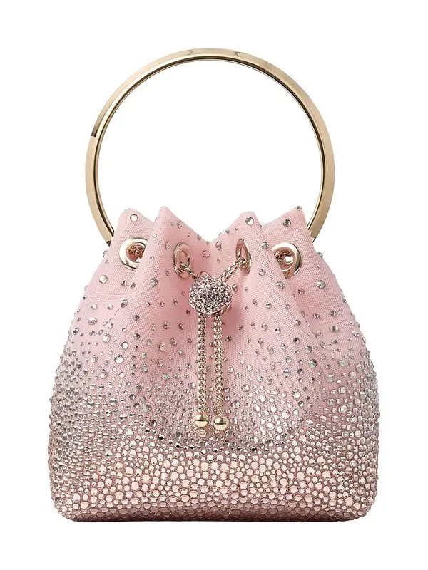 JIMMY CHOO Embellished Top-handle Bag - Rose Gold