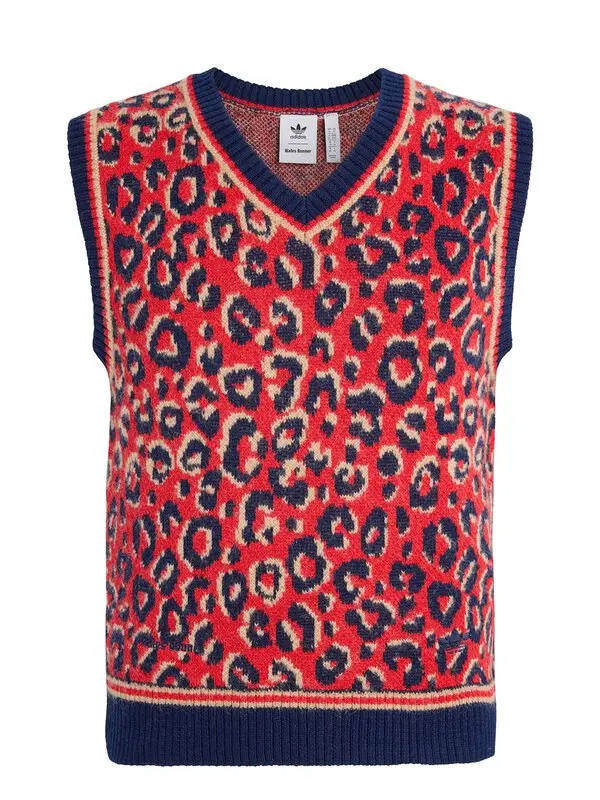 Adidas X Wales Bonner Leopard Sweater Vest - Blue