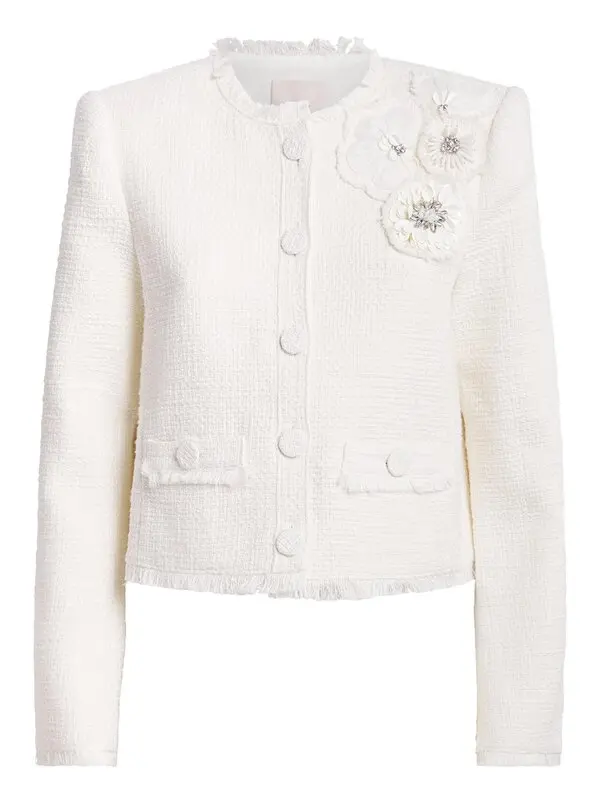 Cinq À Sept Cotton Bouclé Jacket - Ivory