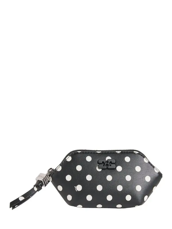 GANNI Recycled Leather Coin Purse - Black