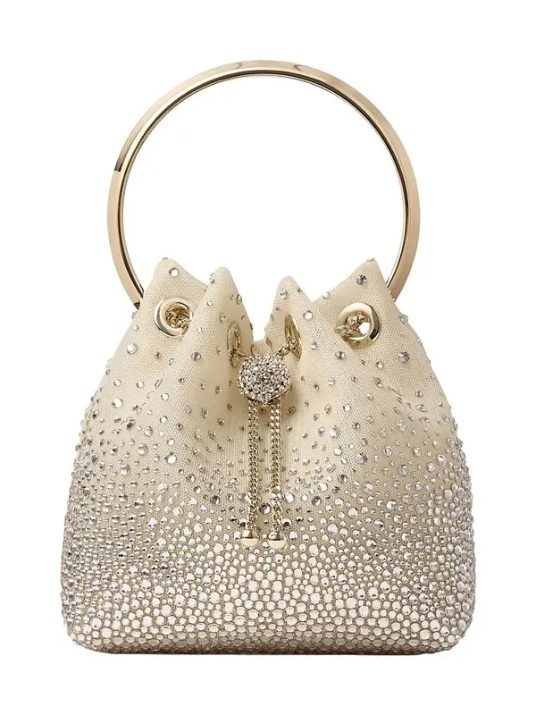 JIMMY CHOO Embellished Bon Bon Top-handle Bag - Gold