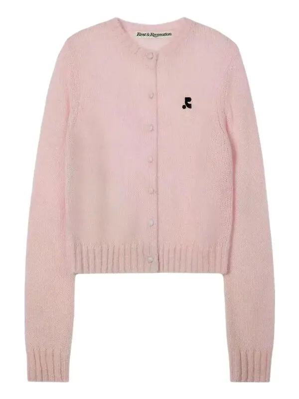 REST&RECREATION Logo-embroidered Cardigan - Pink