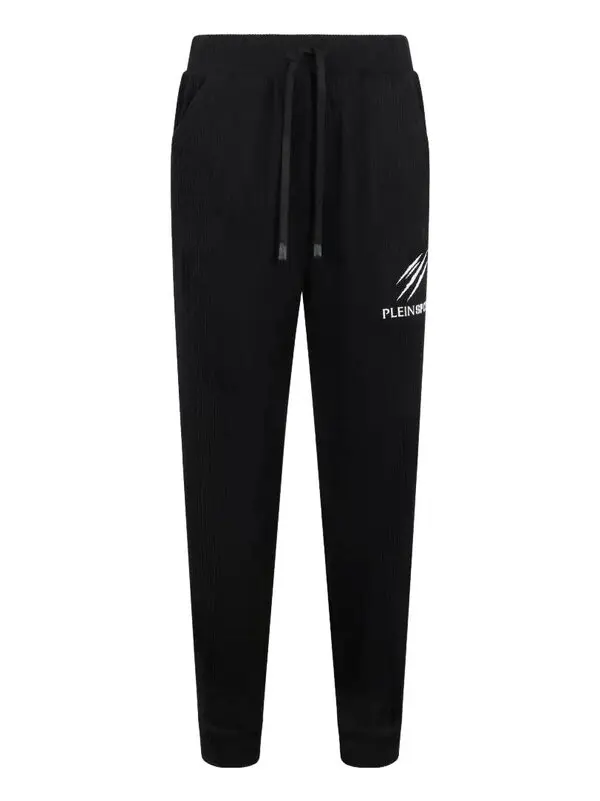 PLEIN SPORT Ribbed Scratch Joggers - Black