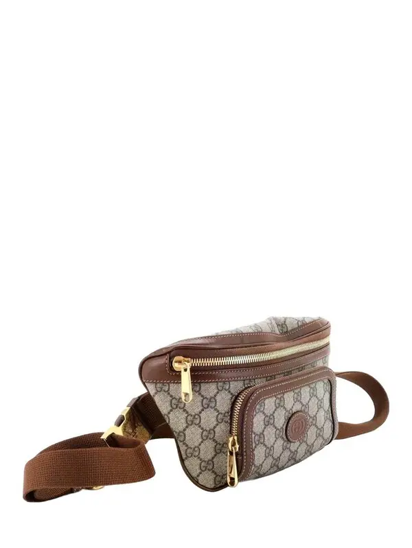 Gucci Interlocking G Patch Gg Coated Canvas Large Belt Bag - Brown