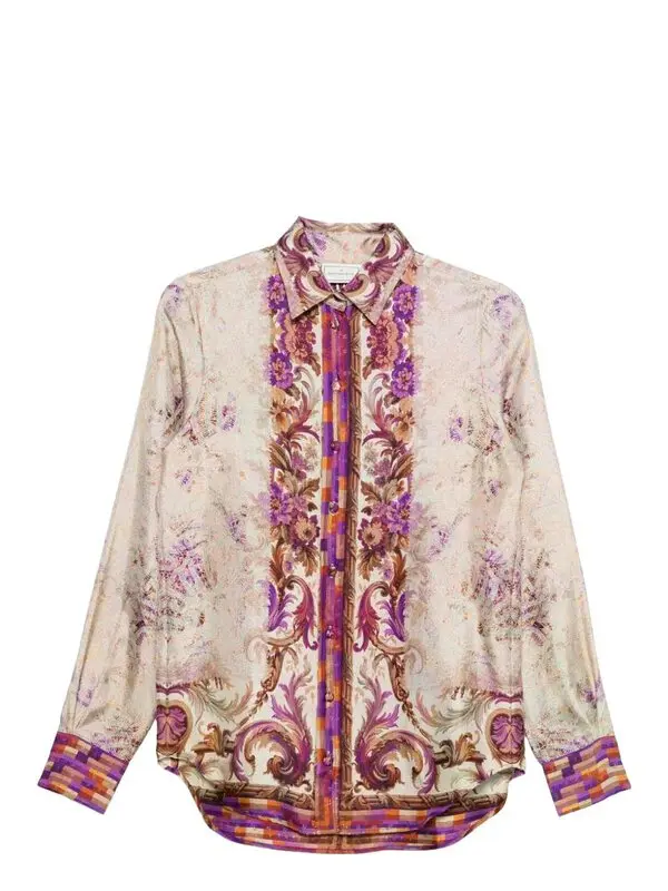 PIERRE-LOUIS MASCIA Floral Print Shirt - Neutrals
