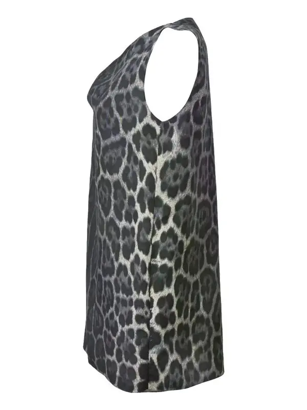 Saint Laurent Leopard-print Sleeveless Blouse - Grey