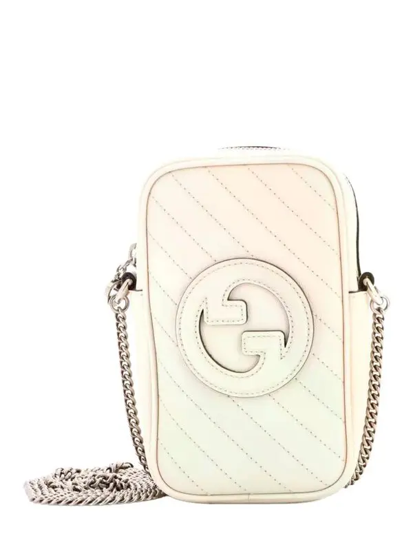 Gucci Blondie Nm Diagonal Quilted Leather Mini Crossbody Bag - Neutrals