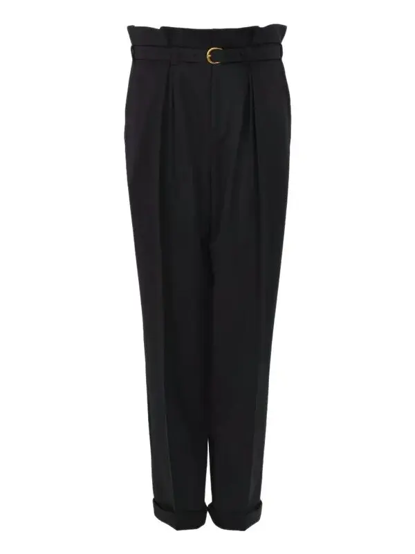 Chloé Belted Pleated Trousers - Black