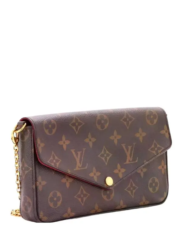 LOUIS VUITTON Felicie Pochette Monogram Canvas Crossbody Bag - Brown