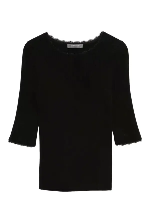 PHILO-SOFIE Lace-trim Top - Black
