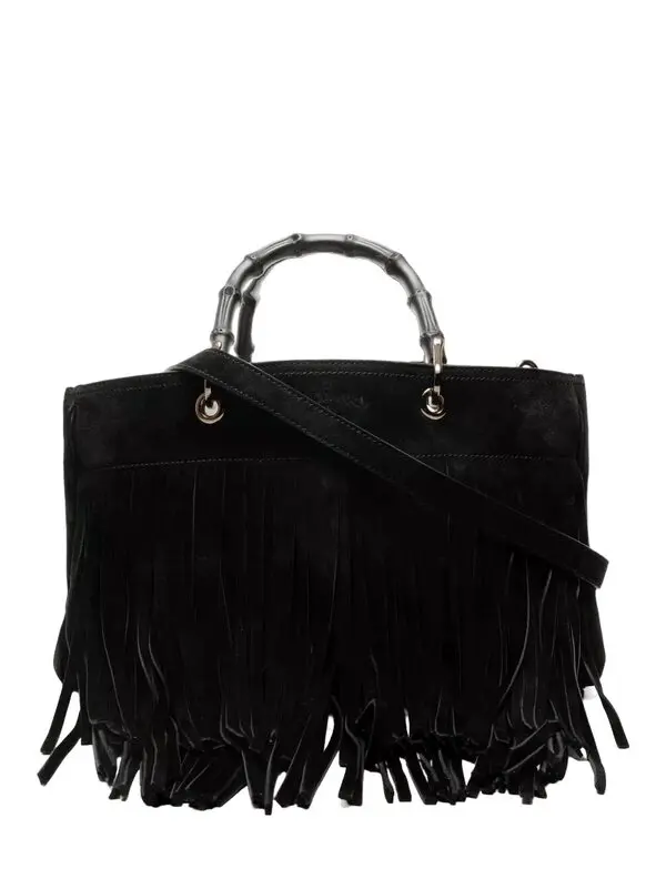 Gucci 2015 Medium Bamboo Tote Bag - Black