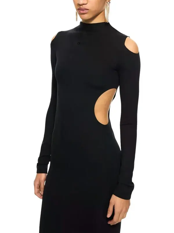 Off-White Sleek Meteor Midi Dress - Black
