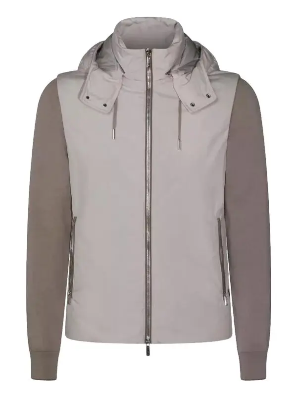 MOORER Hooded Zip Jacket - Neutrals