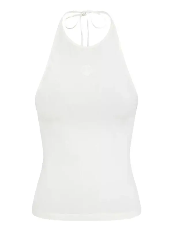 MARINE SERRE Logo Halter Top - White