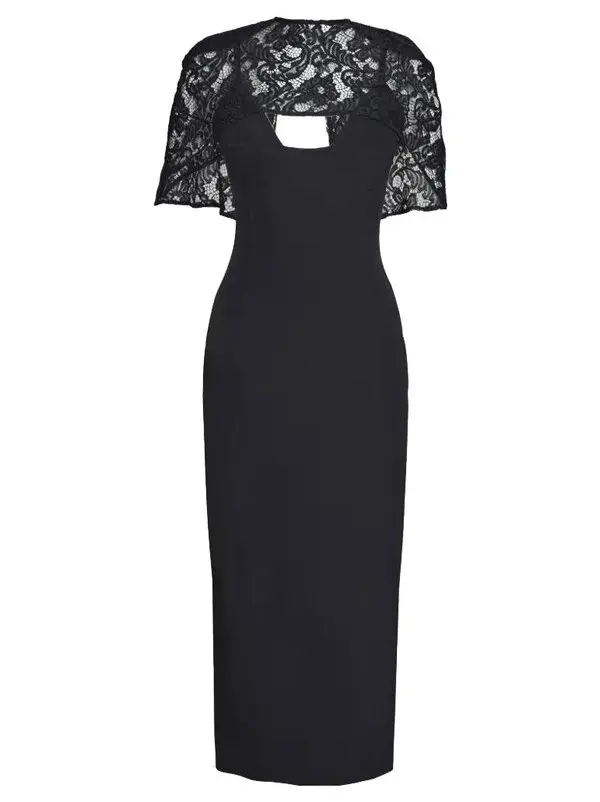 AXEL 113 Tess Lace Midi Dress - Black