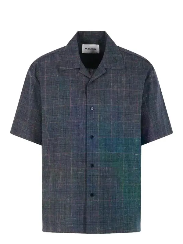 JIL SANDER Check-pattern Short-sleeve Shirt - Grey