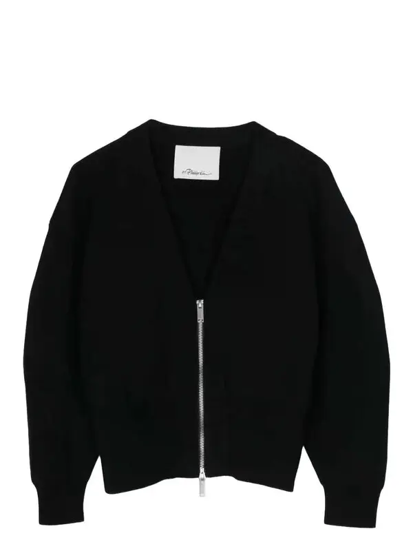 3.1 Phillip Lim V-neck Zip-up Cardigan - Black