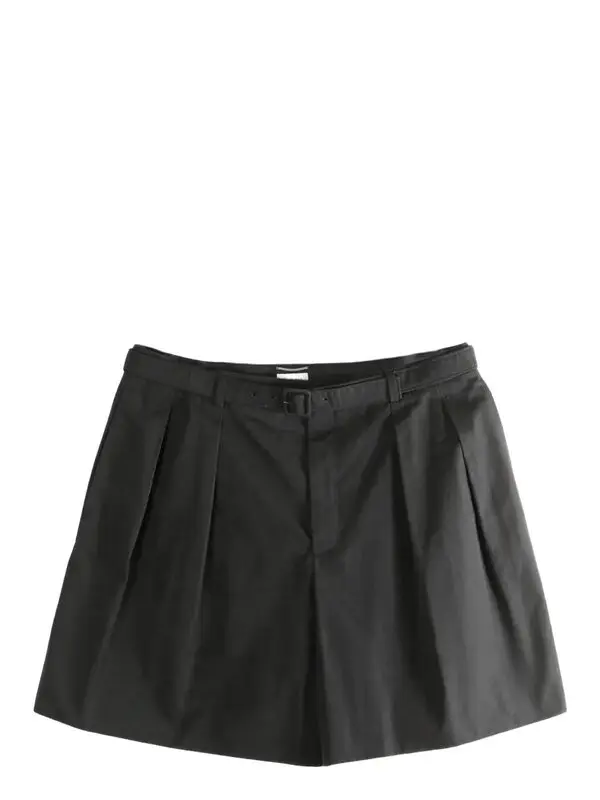 Saint Laurent Pleated Belt Shorts - Black
