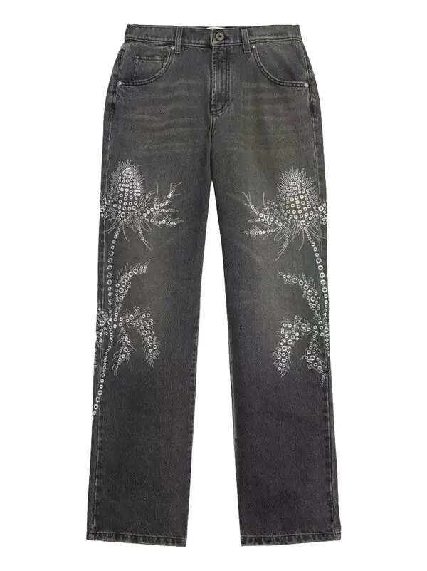 Blumarine Eyelet-embellished Jeans - Grey