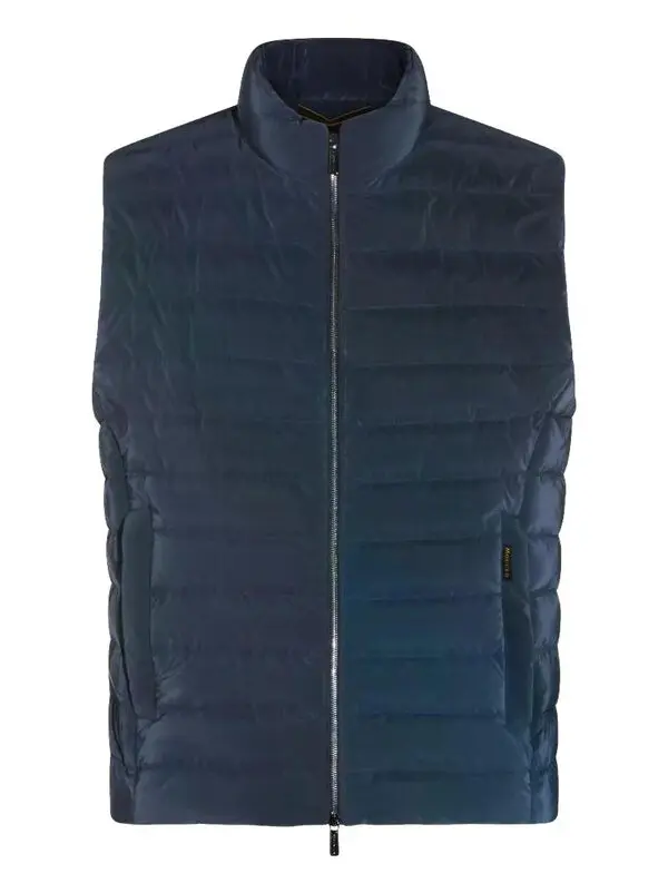 MOORER Padded Zip-up Gilet - Blue