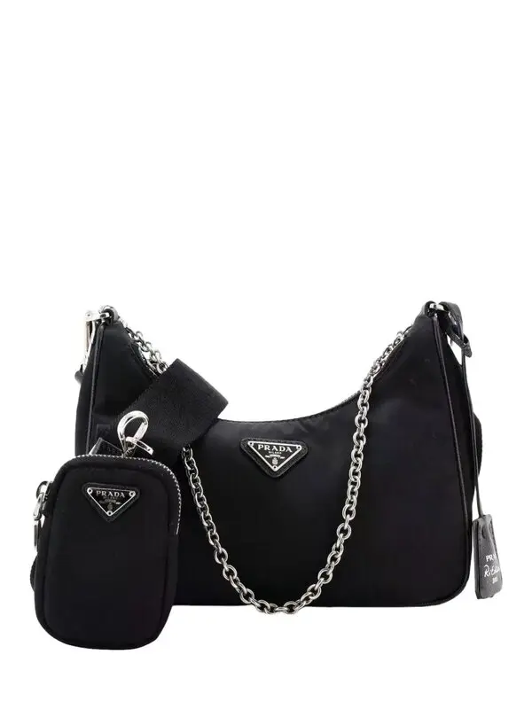 Prada Re-edition 2005 Tessuto Shoulder Bag - Black