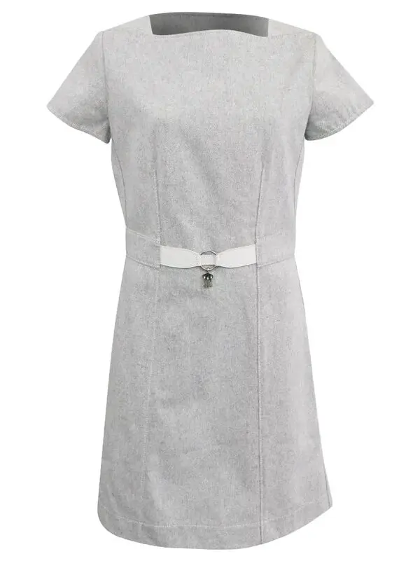 Hermès A-line Denim Mini Dress - White