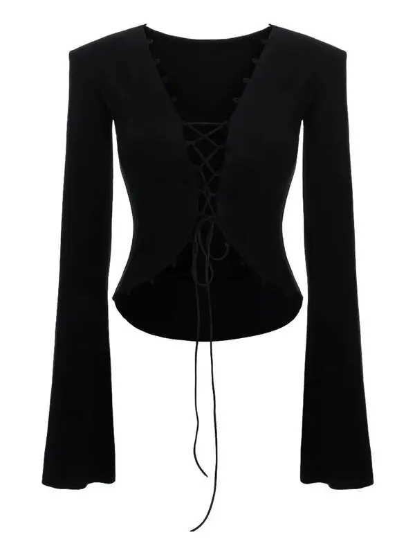 MANURI Stevie Long-sleeve Top - Black