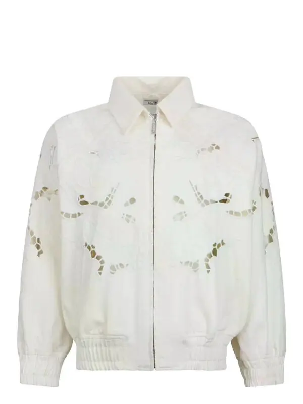 Liu Jo Openwork Embroidered Bomber Jacket - Neutrals