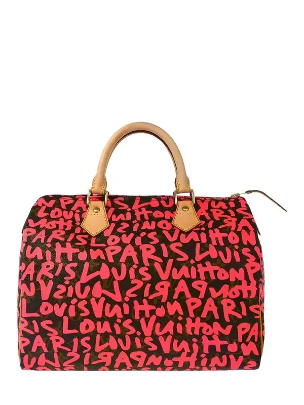 LOUIS VUITTON X Stephen Sprouse 2008 Speedy 30 Monogram Graffiti Handbag - Black