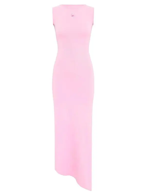 MARINE SERRE Asymmetrical Midi Dress - Pink