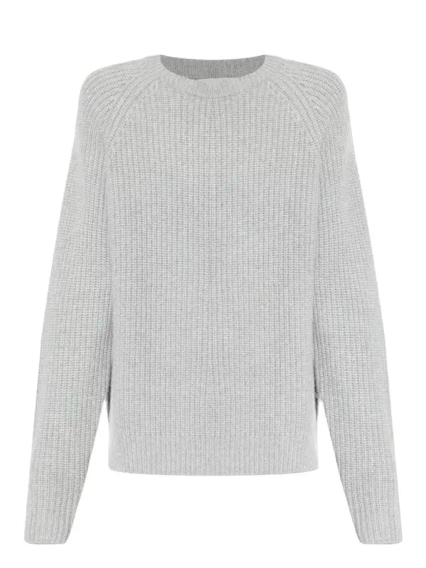 LISA YANG Raglan-sleeve Crew-neck Sweater - Grey