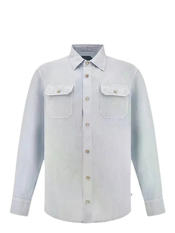 Paul & Shark Garment Dyed Linen Overshirt - Blue