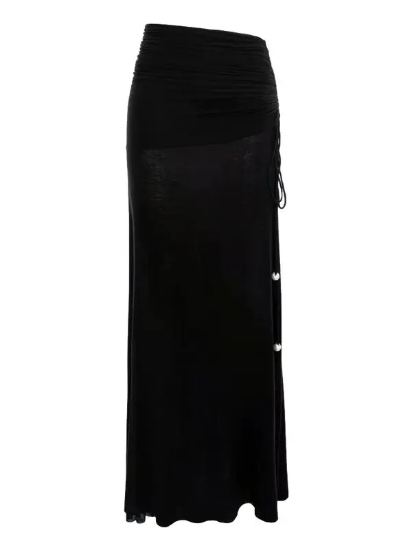 MANURI Drawstring-detail Maxi Skirt - Black